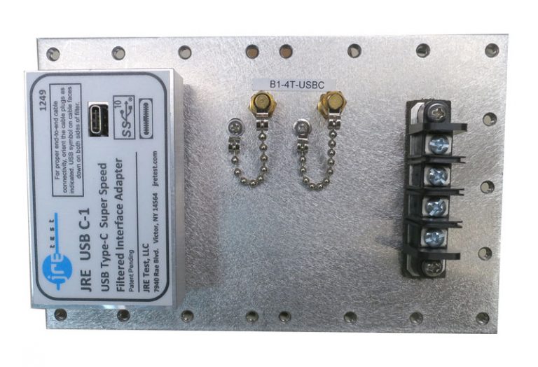 JRE B1-4T-USB-C Fast Track Populated I/O Plate - RF Shielded Test ...