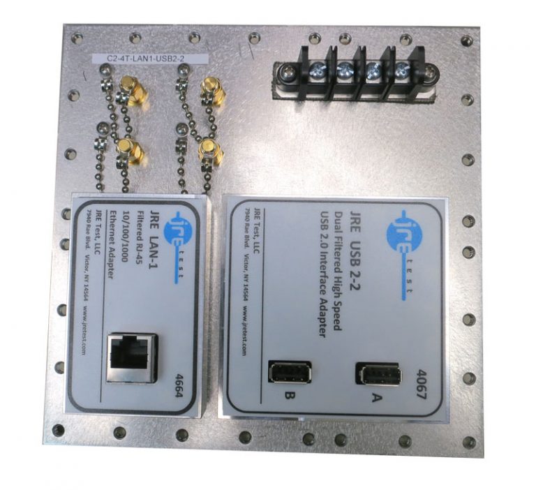 JRE C2-4T-LAN1-USB2-2 Fast Track Populated I/O Plate - RF Shielded Test ...